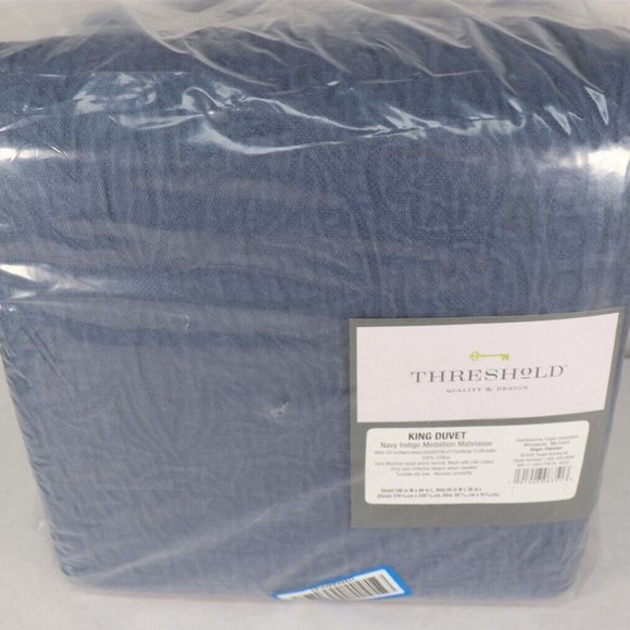 Threshold | Bedding | Threshold Navy Indigo Medallion Matelasse King ...